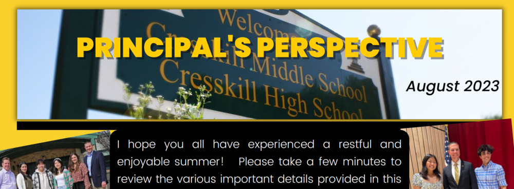 Principal's Perspective August 2023 | Cresskill Middle/High School